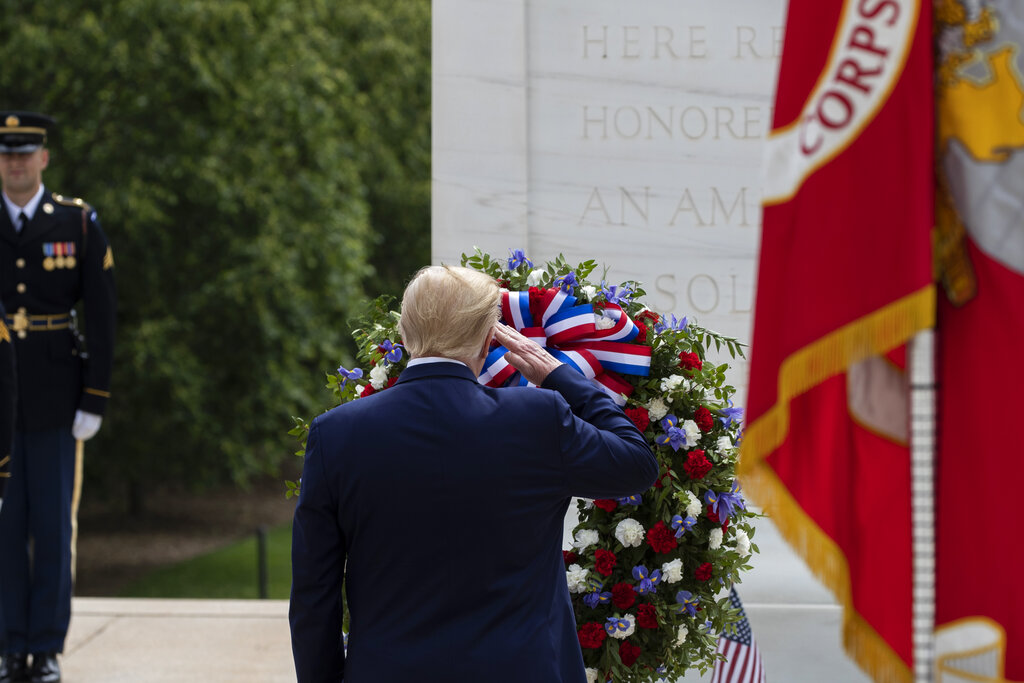 President Trump attends Arlington National Cemetery wreath laying ...